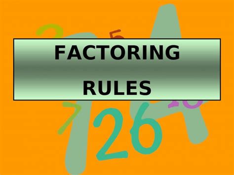 Ppt Factoring Rules Dokumentips