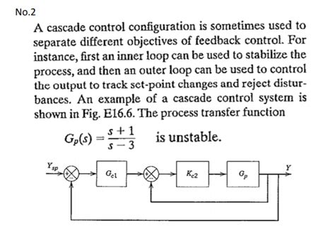 solved no 1 for the cascade control system shown in figure