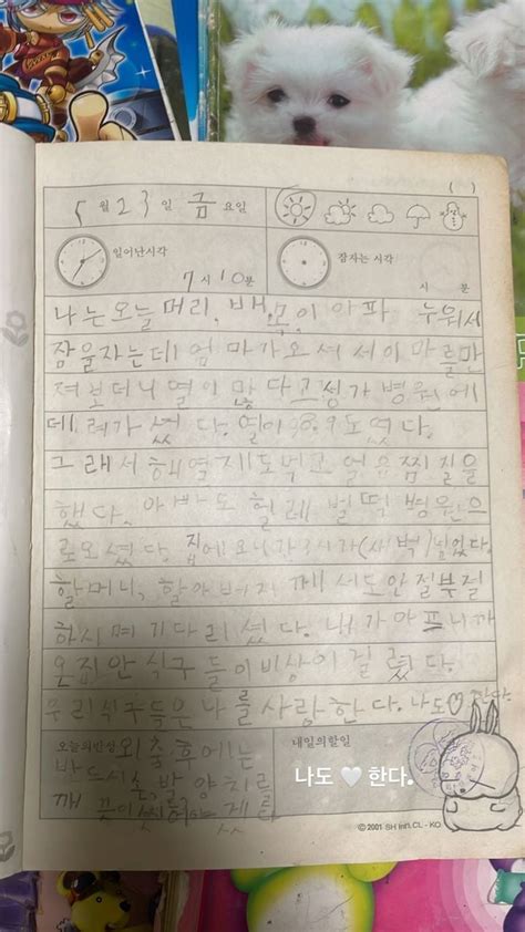 황희찬 초딩시절 일기 연예이슈 수다방 네모판