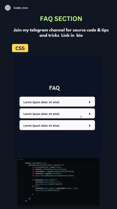 Faq Section Html And Css Css Javascriptjavascriptproject Htmltutorial Ytshorts Shortsvideo