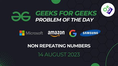 non repeating numbers geeksforgeeks problem of the day bit magic