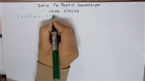 Infix To Prefix Conversion Using Stacks Data Structure Youtube