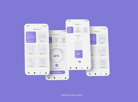 Ui Ux 앱 프레젠테이션 3d 렌더링을 위해 분리된 휴대폰 화면이 있는 사용자 지정 가능한 모형 프리미엄 Psd 파일