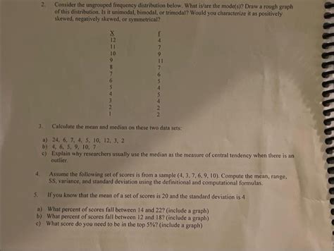 Solved 2 Consider The Ungrouped Frequency Distribution