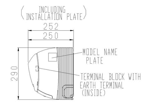 2d Design Of Side View Of Air Conditioner In Autocad Drawing Cad File