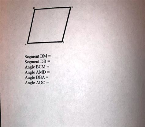 Solved Segment Bm Segment Db Angle Bcm Angle Amd Angle Dba Angle Adc