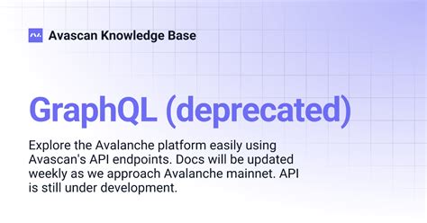 graphql deprecated avascan knowledge base