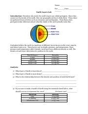 Earth Layer Lab 1 Pdf Name Earth Layers Lab Per Date Introduction Scientists Who Study