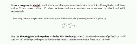 Solved Make A Program In Matlab That Finds The Radial Chegg Com