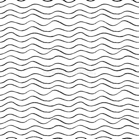 Hand Drawn Simple Black Charcoal Horizontal Waves Stock Vector Illustration Of Paint Brush