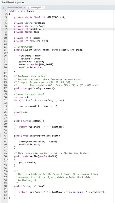 6 4 8 most improved r codehs