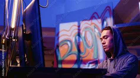 Hackers Starting Their Day With Coffee And Music In Headphones Ready To Start Hacking In