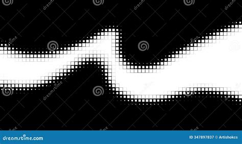 Halftone Rhythm White Wave Vector Illustration Halftone Line Dots