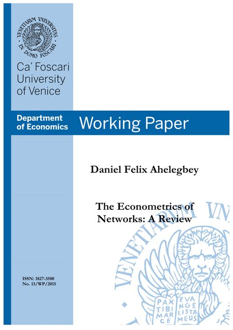 Pdf The Econometrics Of Networks A Review