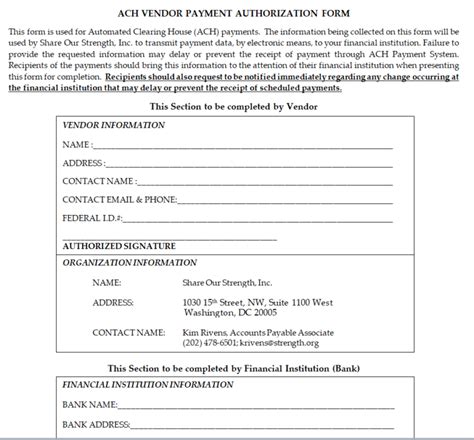 8 Easily Editable Ach Form Templates In Ms Word Day To Day Email