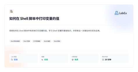 Shell 脚本：如何打印变量的值 Labex