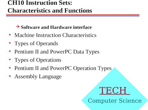 ppt ch10 instruction sets characteristics and functions software and