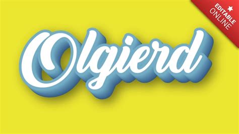 Olgierd Blue 3d Text Effect Generator