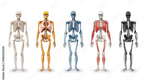 Human Anatomy Skeletal Muscular System Full Body Color Coded Medical Illustration Stock