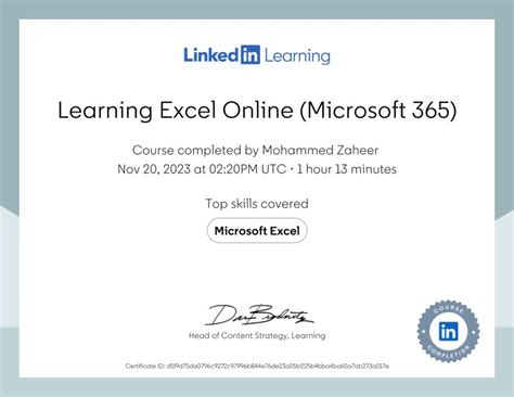Mohammed Zaheer On Linkedin Certificate Of Completion