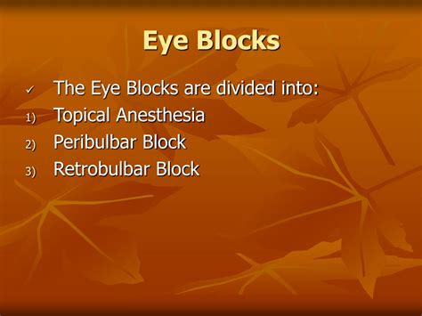 Ppt Peripheral Blocks 4 Eye Blocks And Airway Blocks Powerpoint Presentation Id 240158