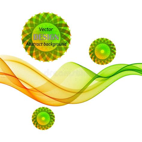 Abstract Color Wave Design Element Orange And Green Transparent Wave Stock Vector