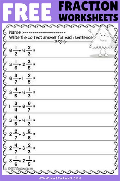Adding And Subtracting Mixed Number Worksheet Printable Word Searches