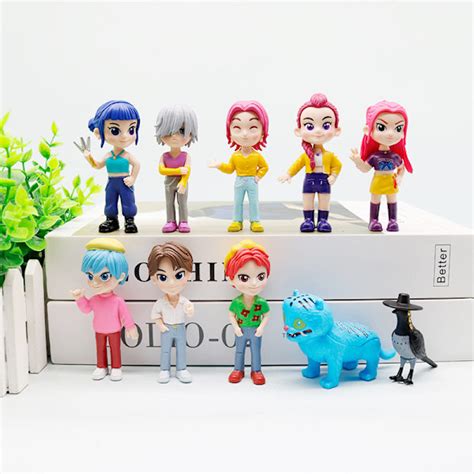 K Pop Demon Hunters Chibi Figurer Söta Q Version Pvc Samlar Dockor