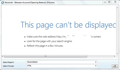 This Page Can T Be Displayed When Running Standard Reports Caused By A Network Security