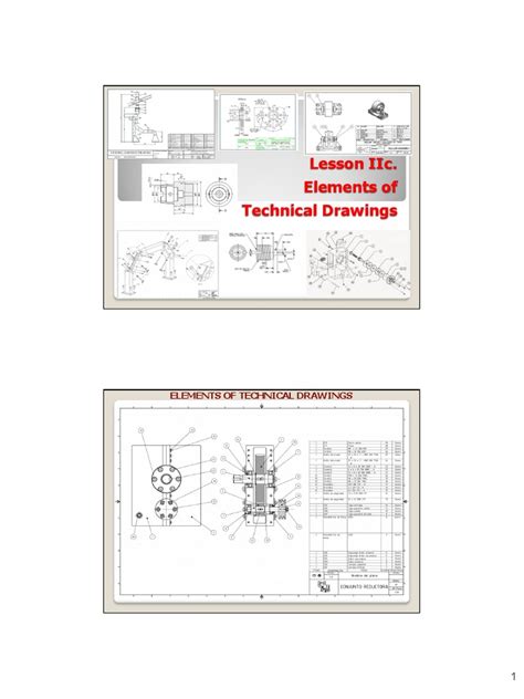 Lesson Iid Appendix Elements On A Technical Drawing Pdf Technical Drawing Geometry