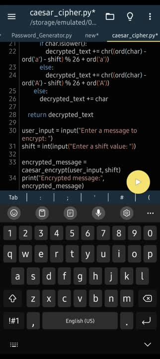 Karabo Makhongoana On Linkedin 👩‍💻 Project Recap Task 1 Caesar Cipher