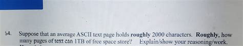 solved suppose that an average ascii text page holds roughly