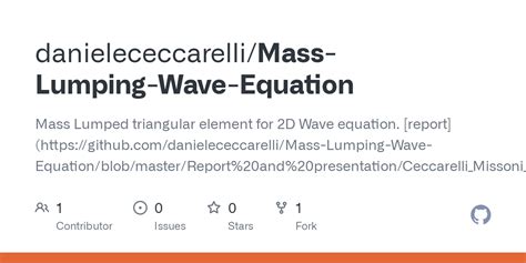 github danielececcarelli mass lumping wave equation mass lumped