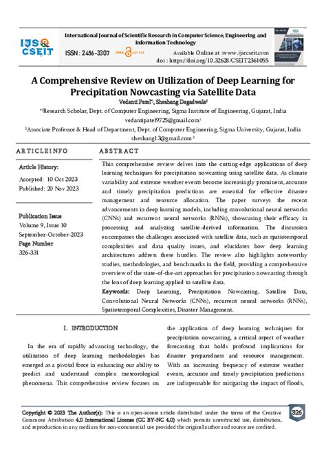 Pdf A Comprehensive Review On Utilization Of Deep Learning For Precipitation Nowcasting Via