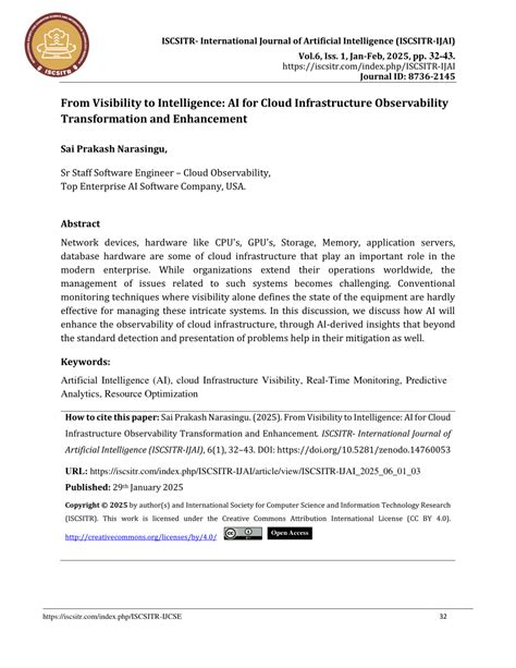 Pdf From Visibility To Intelligence Ai For Cloud Infrastructure