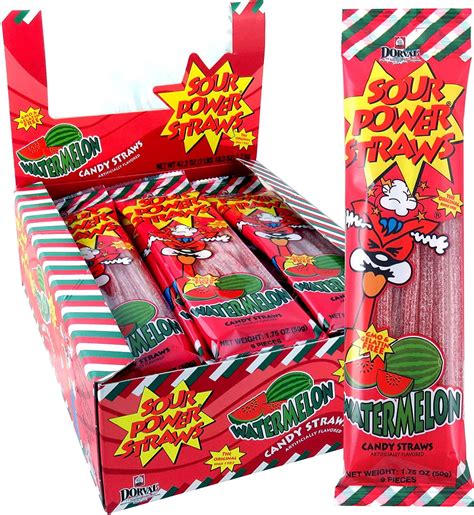 Candy Straws Watermelon 1 75 Oz Pack Of 24