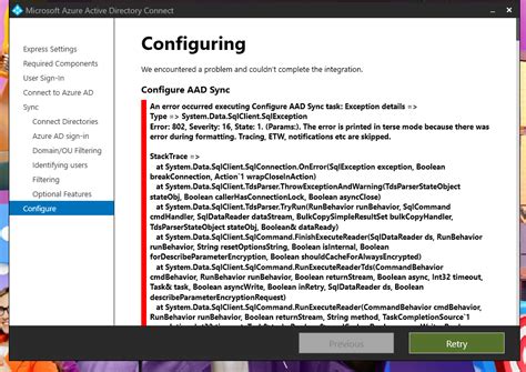 Aad Connect Installation Error Microsoft Qanda