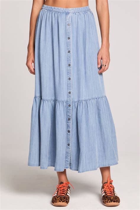 Saltwater Luxe Osiris Mazi Skirt In Vintage Indigo Blue Ox Boutique