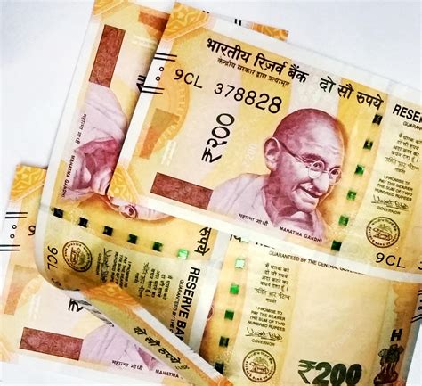 premium photo indian paper currency of 200 rupees