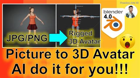 Blender Ai Picture To 3d Avatar Ai Do It For You Auto Rigging