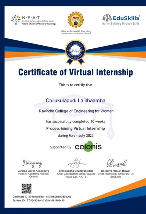 Chilukulapudi Lalithaamba On Linkedin Happy To Share This Intership Completion Certificate 🤩🤩