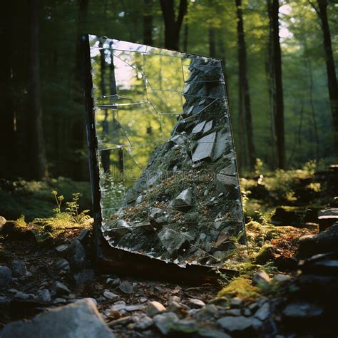 Magic Witch Mirror A Piece Of Broken Mirror Hanging In The Air In A