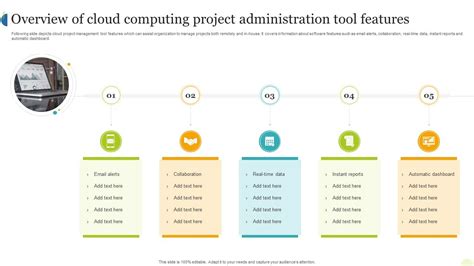 Overview Of Cloud Computing Project Administration Tool Features Ppt Portfolio Guidelines Pdf