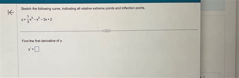 Solved Sketch The Following Curve Indicating All Relative Chegg