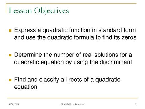 PPT Lesson Algebra Of Quadratics The Quadratic Formula PowerPoint Presentation ID