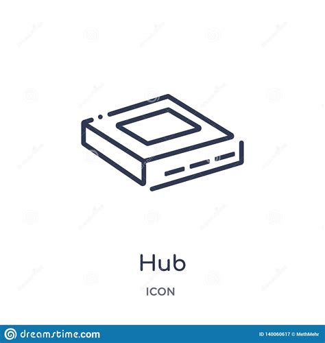 Linear Hub Icon From Internet Security And Networking Outline Collection Thin Line Hub Icon