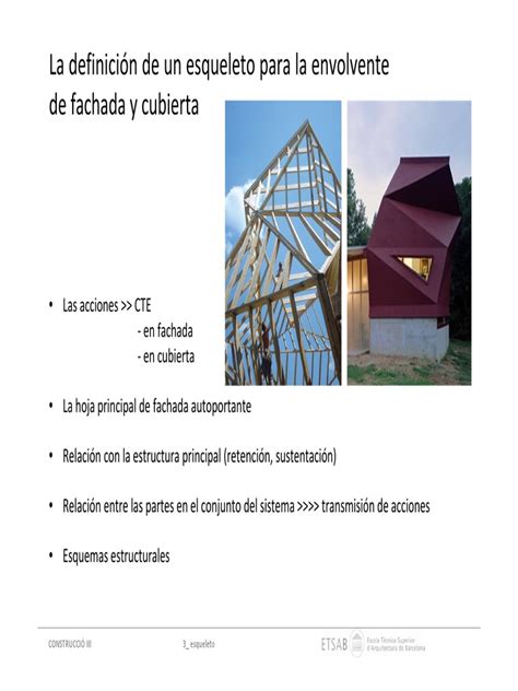 Construccion Iii Etsab 3 Esqueleto Pdf Ingeniería De Edificación Física Aplicada E