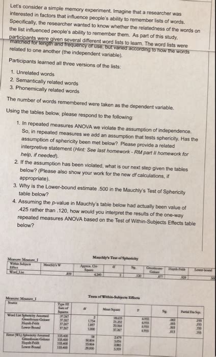 Let S Consider A Simple Memory Experiment Imagine Chegg Com