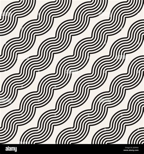 Seamless Wavy Lines Pattern Repeating Vector Texture Stylish Stripes