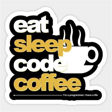 Programmer Sticker Eat Sleep Code Coffee